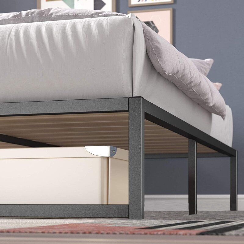 rangka katil saiz queen Bed Frame Queen /King Platform Bed Frame Metal ...