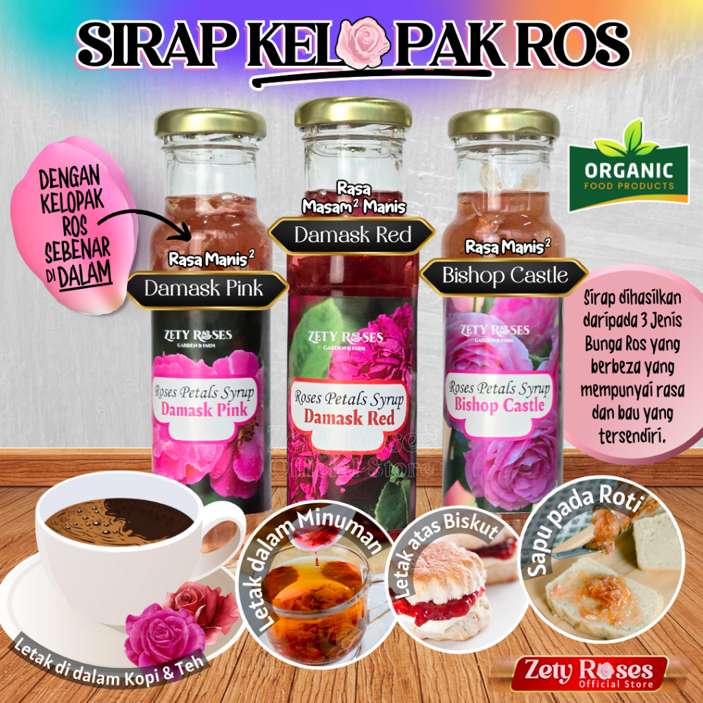 Sirap Kelopak Bunga Ros Zety Roses 3 Jenis Bunga Rose Rasai Keenakan ...