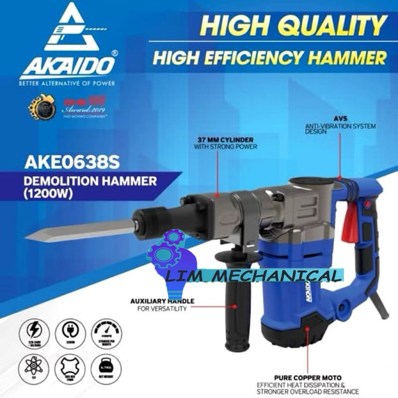 (Ready Stock) AKAIDO AKE0638S 1200W Demolition Hammer Breaker / Hacking ...