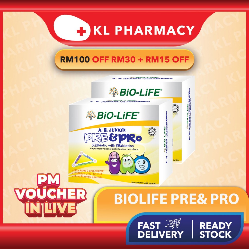 BiO-LiFE AB JUNIOR PRE & PRO POWDER 2.3G 50'S | 2 X 50'S | Shopee Malaysia