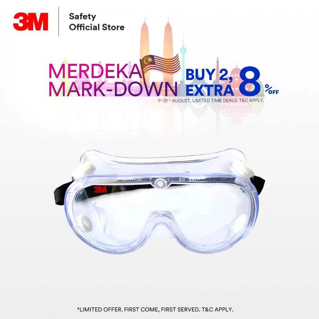 3M™ 1621AF Safety Goggles Anti Fog [1 unit] PSD_ EYE_ | Shopee Malaysia