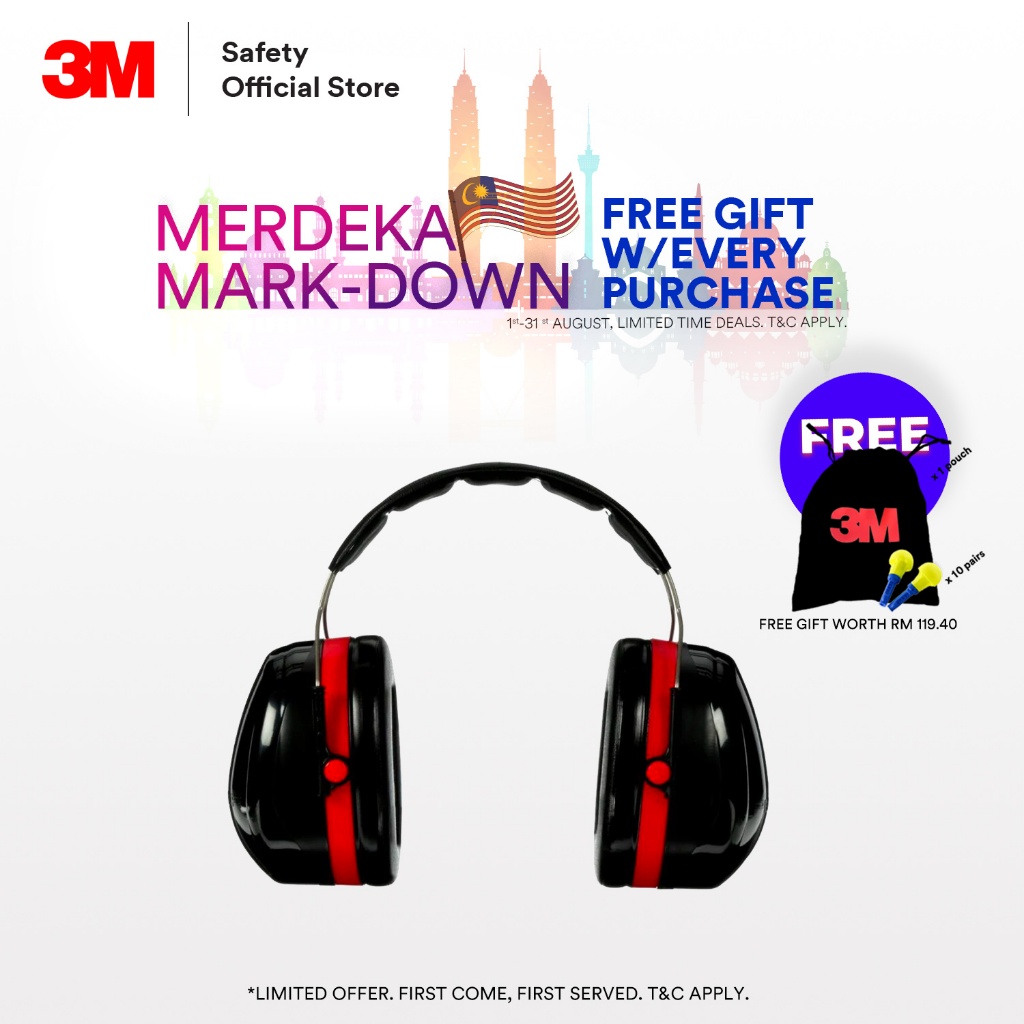 3M™ H540A Peltor Optime III Safety Earmuffs SNR 34 dB/ DOSH SIRIM ...