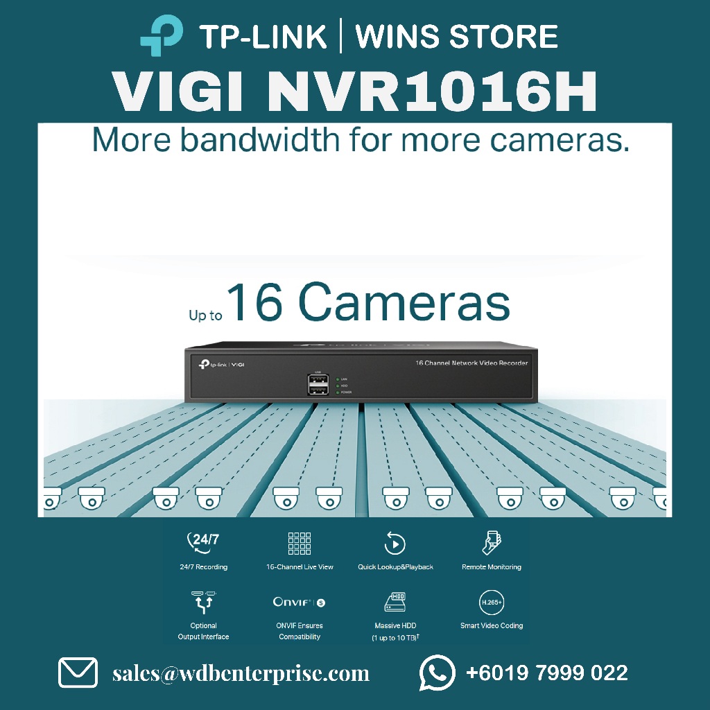 TP-Link VIGI NVR1016H 16 Channel Network Video Recorder CCTV ...