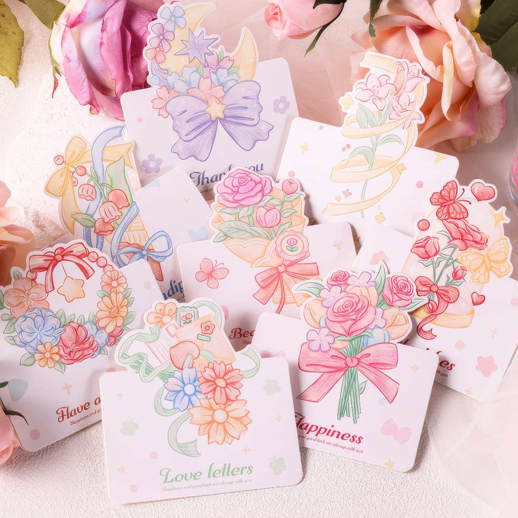 Flower Bouquet Greeting Card Blessing Birthday Wish Message Gift Card ...