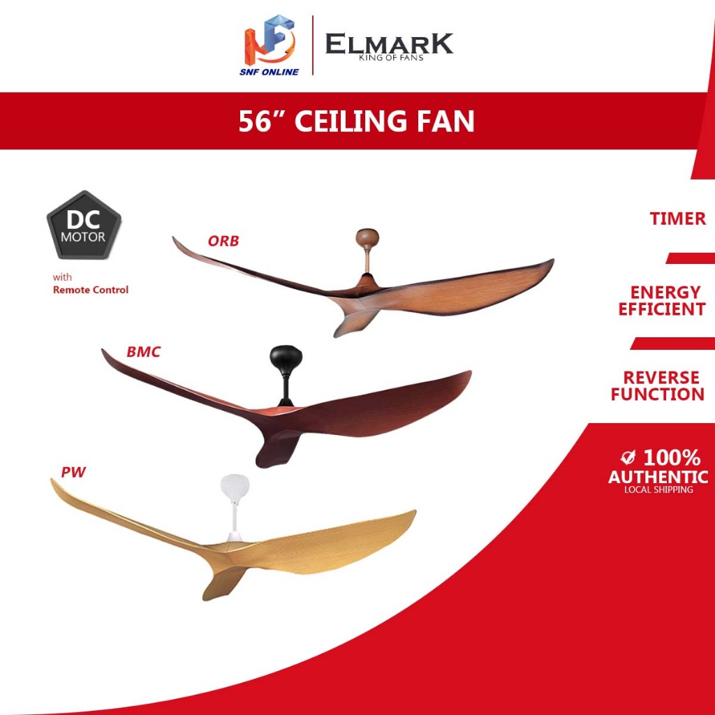 Elmark Viper 168 Ceiling Fan 56" With Remote Control 3 Blades VIPER168 ...