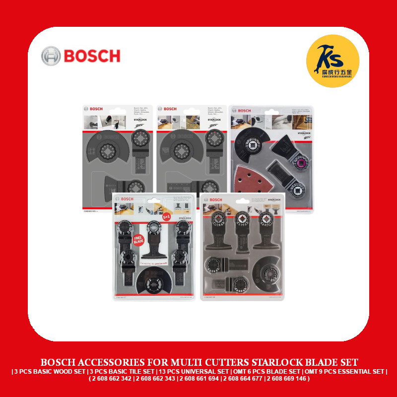 BOSCH Accessories For Multi Cutters Starlock Blade Set ( 3 PCS Tile Or ...