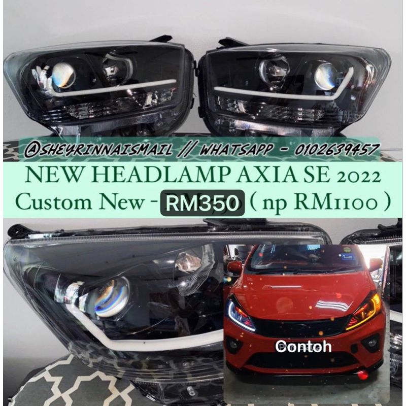Axia Headlamp Custom LED | Shopee Malaysia