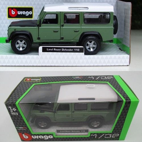 Bburago 1-32 Land Rover Defender 110 Wagon 4 Doors Green Diecast Car ...