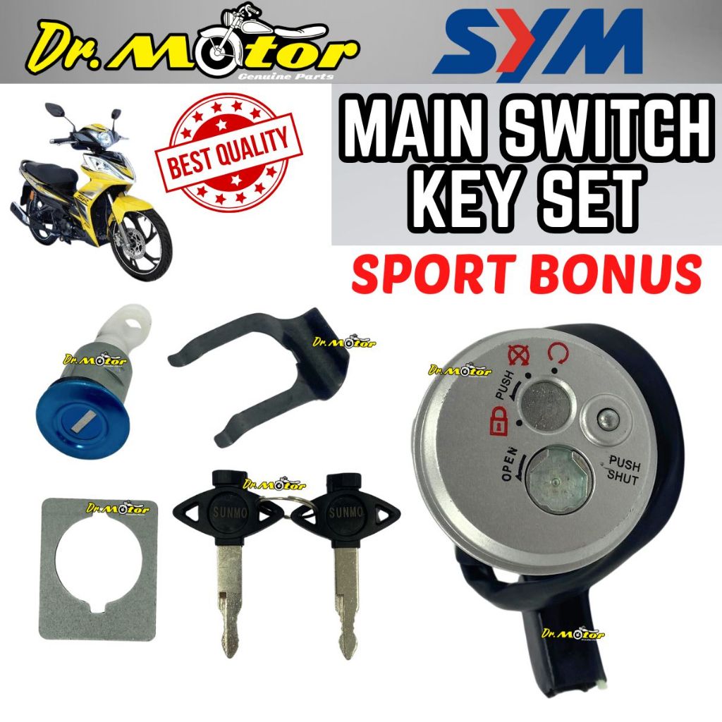 SPORT BONUS SYM Mainswitch Key Set Main Switch Kunci Suis Complete Set ...