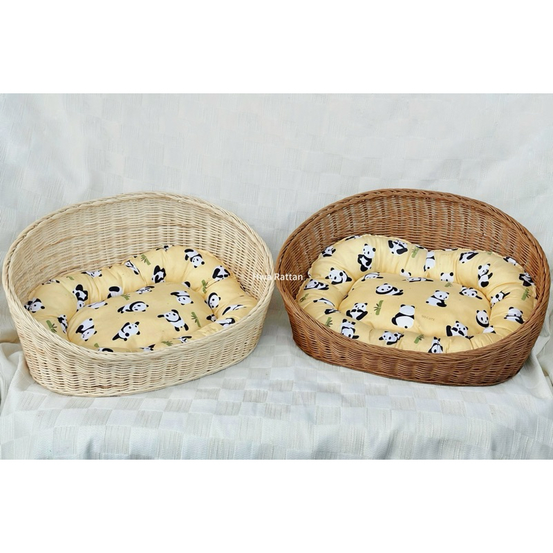 Rattan cat pet dog rabbit sleeping bed woven basket nest Rumah kucing ...