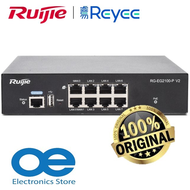 Ruijie Reyee RG-EG2100-P v2 Network 8 GE Ports Up To 2 WAN & 7 LAN Port ...