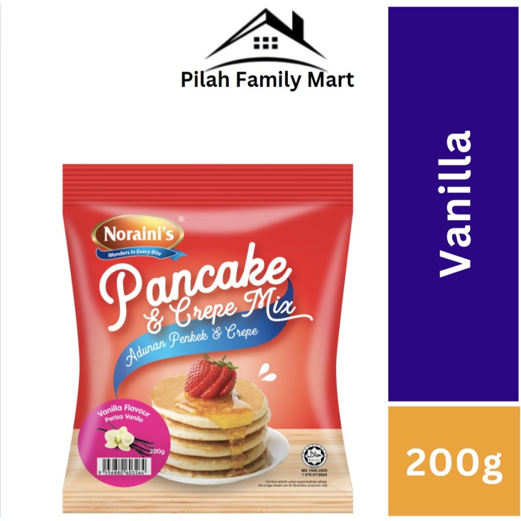 NORAINIS Pancake & Crepe Mix Vanilla Flavour Adunan Penkek & Crepe 200g ...