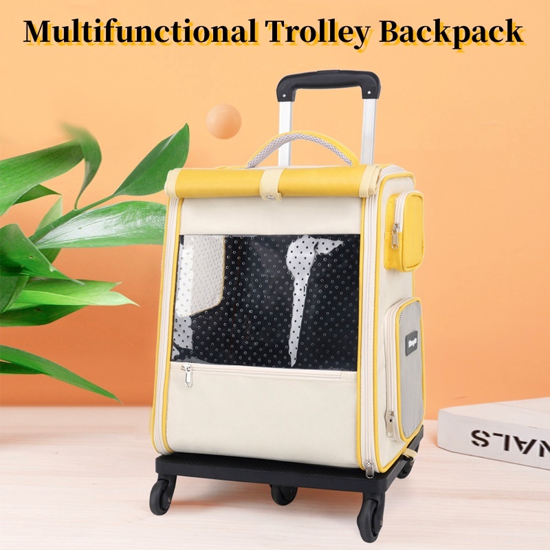 Pet Trolley Case Travel Pet Carrier Backpack Multifunctional Cat Bag ...