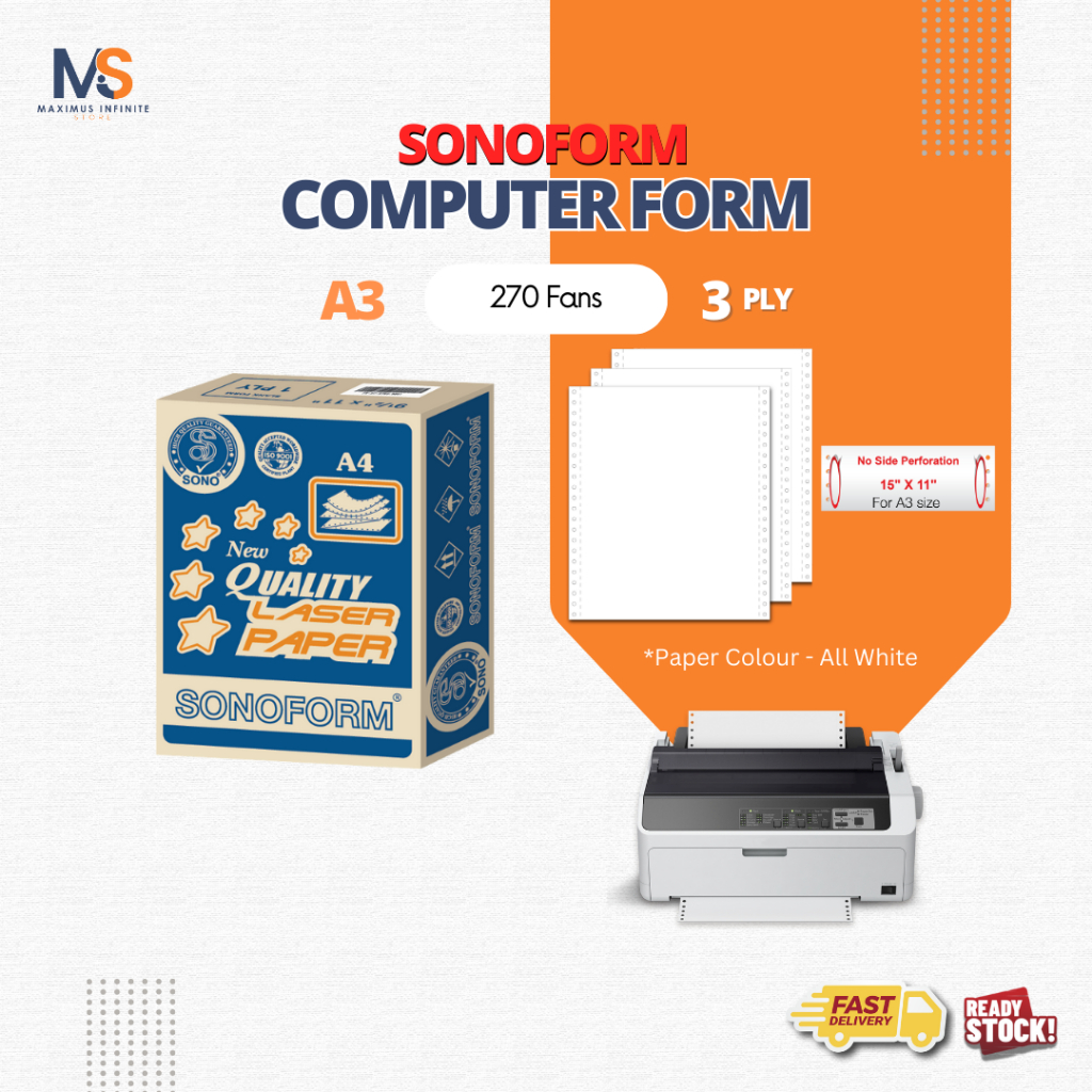 SONOFORM Computer Form / A3 3 PLY 270 Fans | Shopee Malaysia