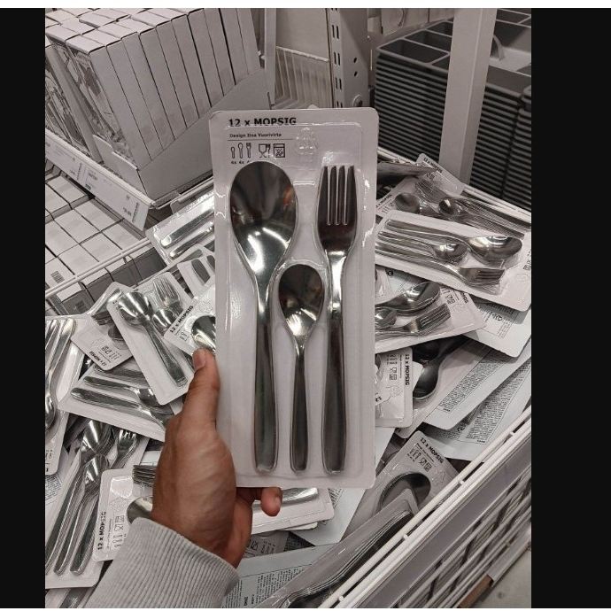 (12 PCS SET) IKEA High Quality Stainless Steel Cutlery Flatware Set ...