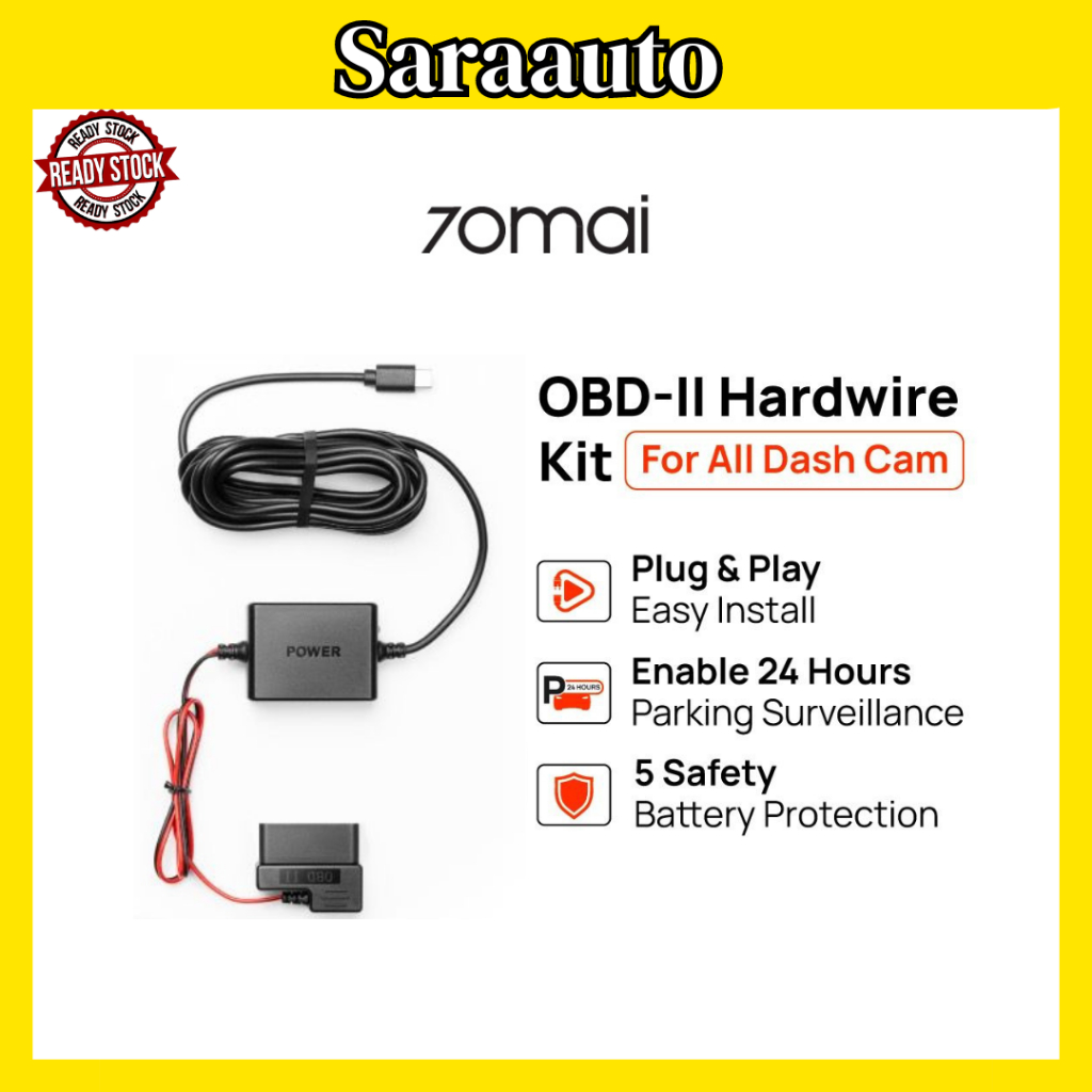70mai OBD-II Hardwire Kit | 24 Hours Parking Mode | Easy Set Up | Micro ...