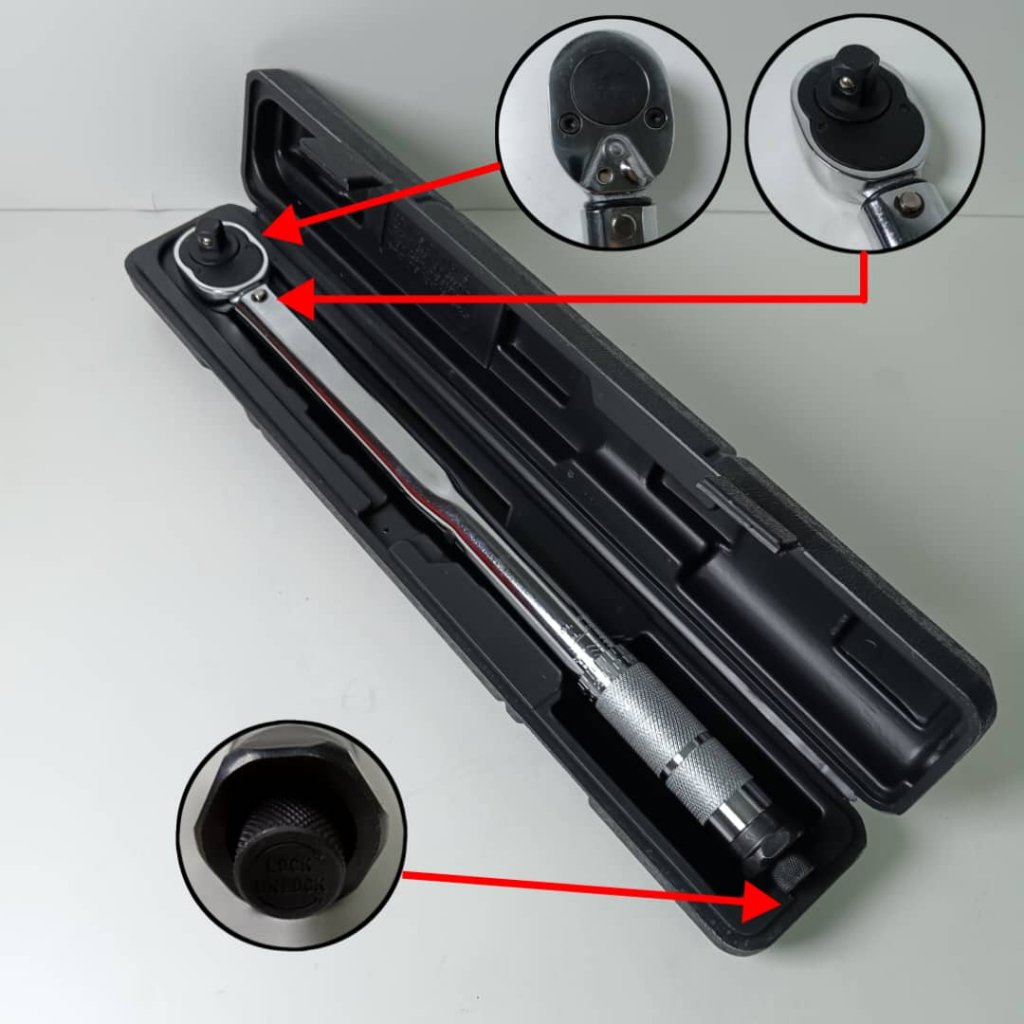 1/2" (28-210Nm) Torque Ratchet Head wrench Socket Drive 4HUN click ...