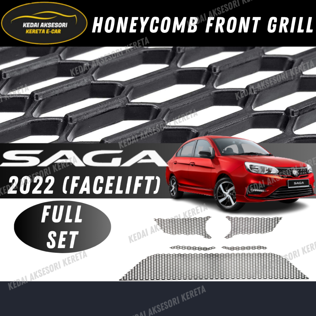 Proton Saga 2022 ( FACELIFT) Ready Cut Honeycomb Grill Full Set Top ...