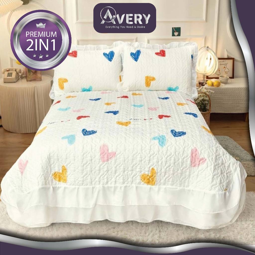 CADAR SUPER SINGLE ROPOL LACE PATCHWORK (2IN1) SET BEDSHEET FULL COTTON ...