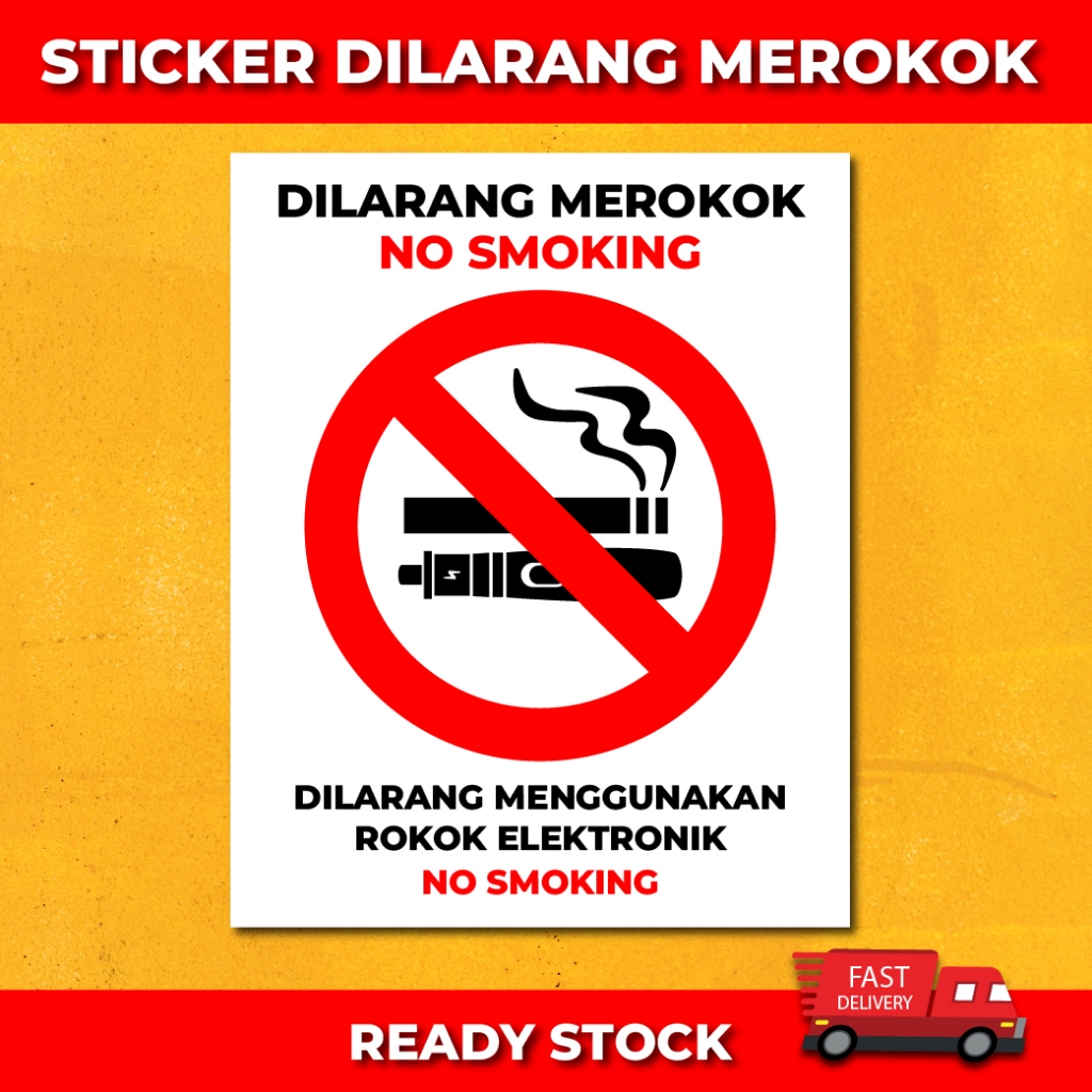 NO SMOKING NO VAPING SIGN STICKER INDOOR OR OUTDOOR WALL STICKER. No ...