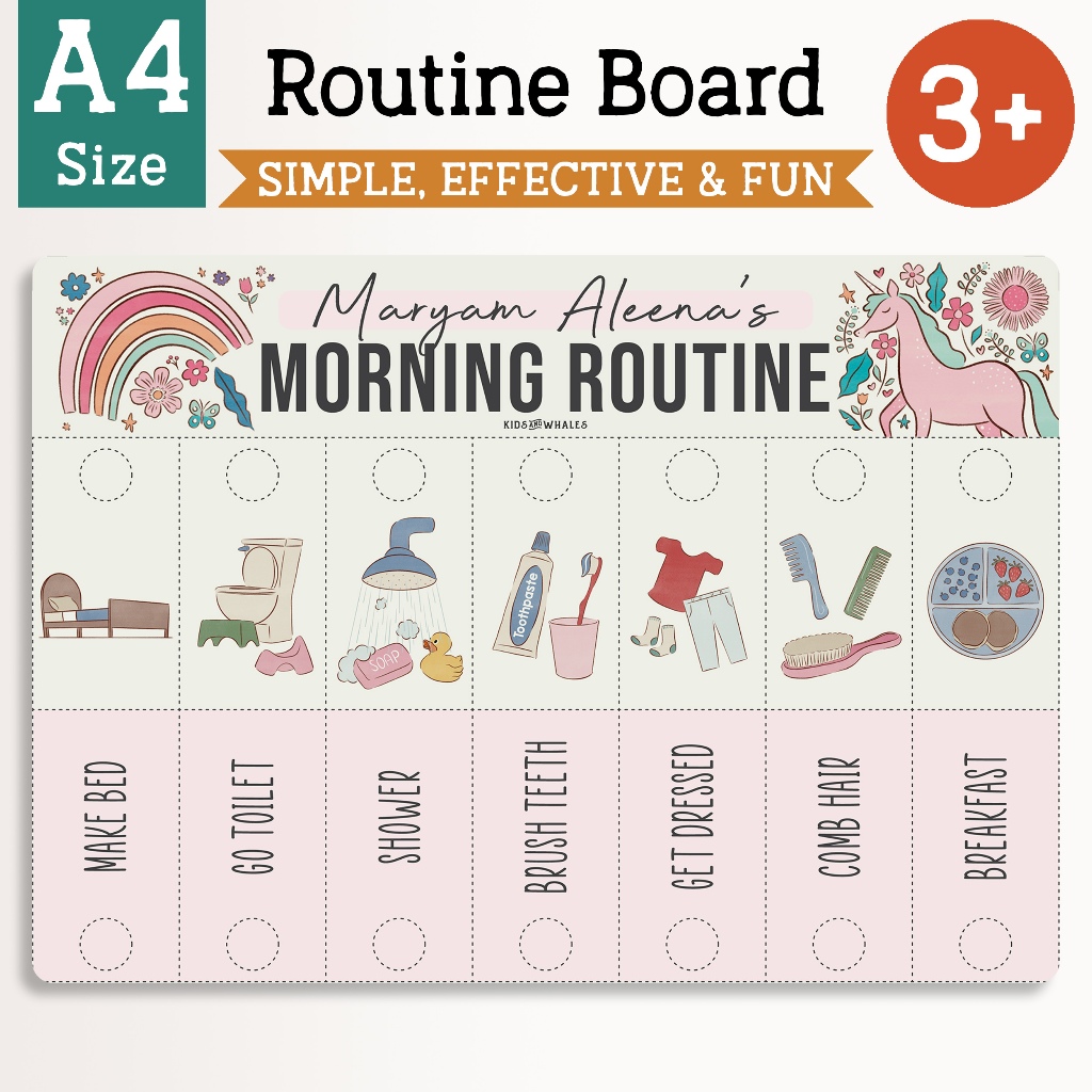 Bramble – Unicorn Daily Routine Flip Board for Kids | Visual Schedule ...