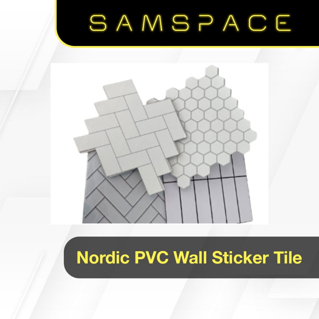 SAMSPACE Nordic PVC Wall Sticker Subway Tile 3D Wall Stickers Self ...