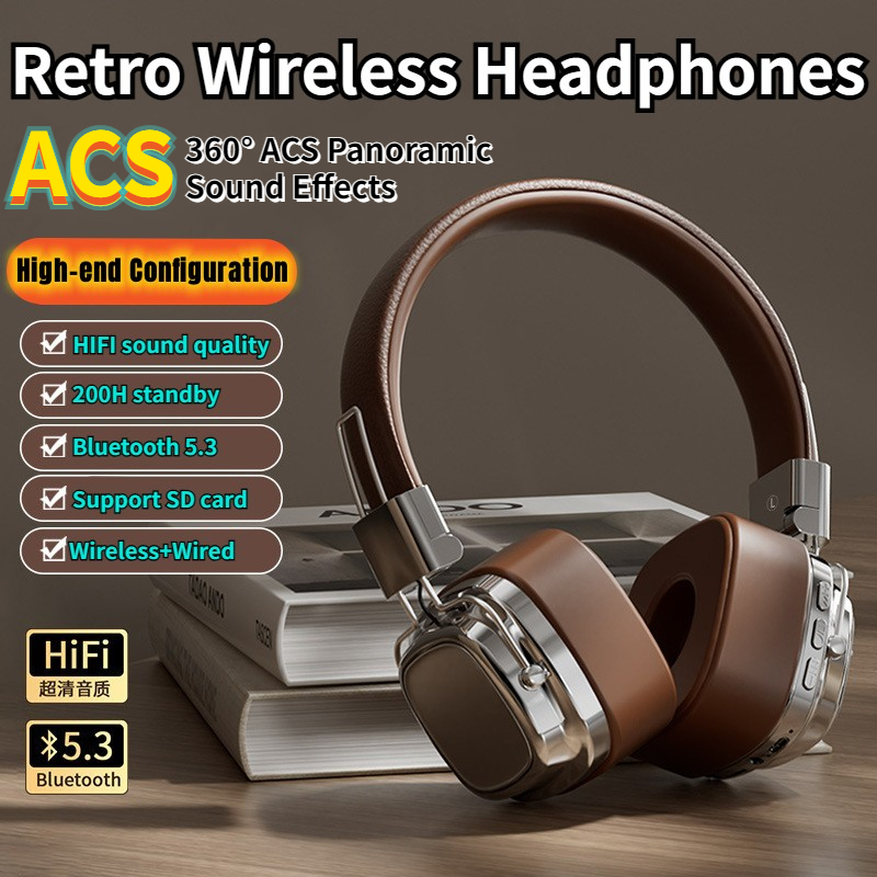 ACS Panoramic Sound Effect Wireless Bluetooth 5.3 Headphones American ...