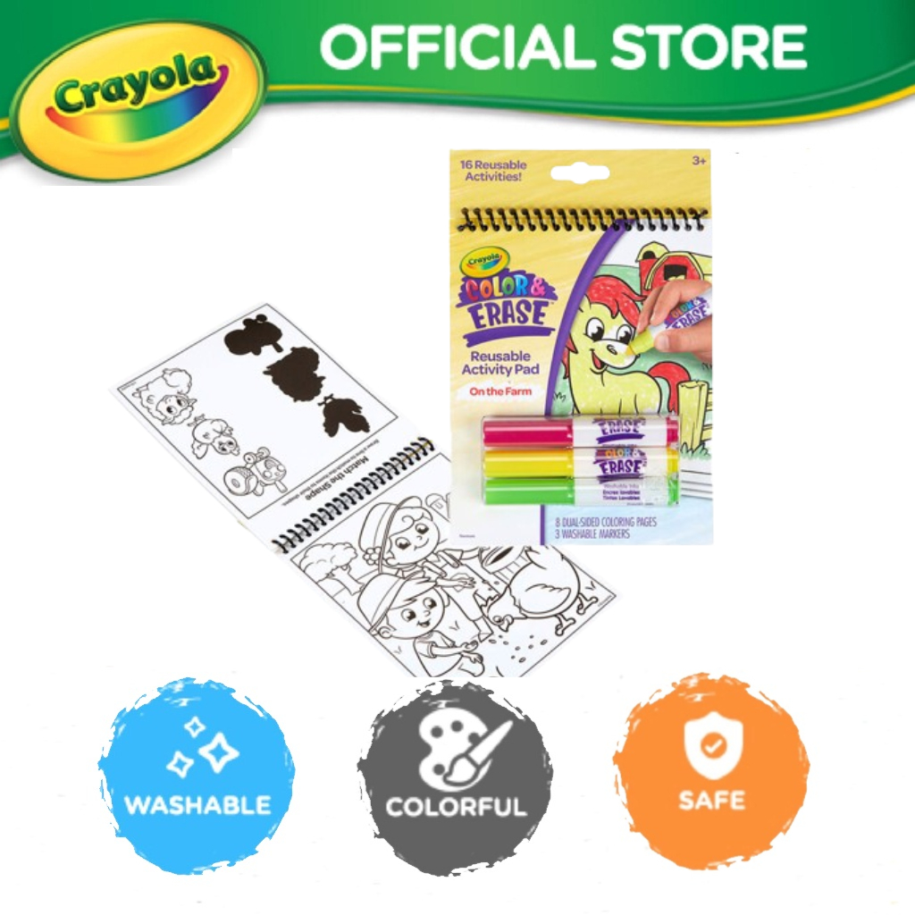 Crayola Color and Erase Reusable Activity Pad Farm Coloring Page For ...