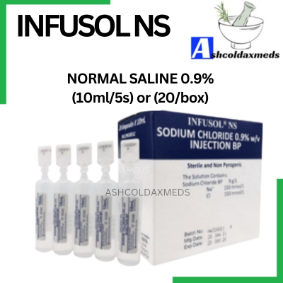 (BLUE) EXP04/2030 Infusol Sodium Chloride 0.9% 10ml/Ampoules Sterile 5s ...