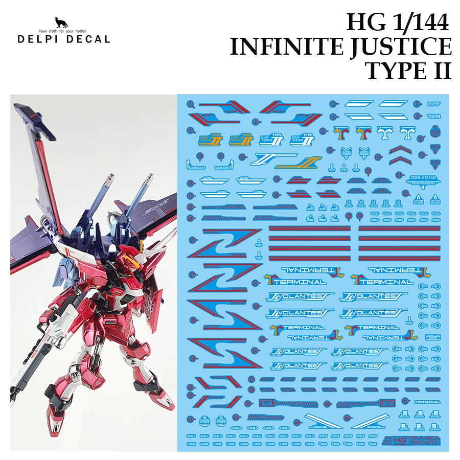 [DELPI DECAL] 496 HG 1/144 INFINITE JUSTICE TYPE II GUNDAM WATER SLIDE ...