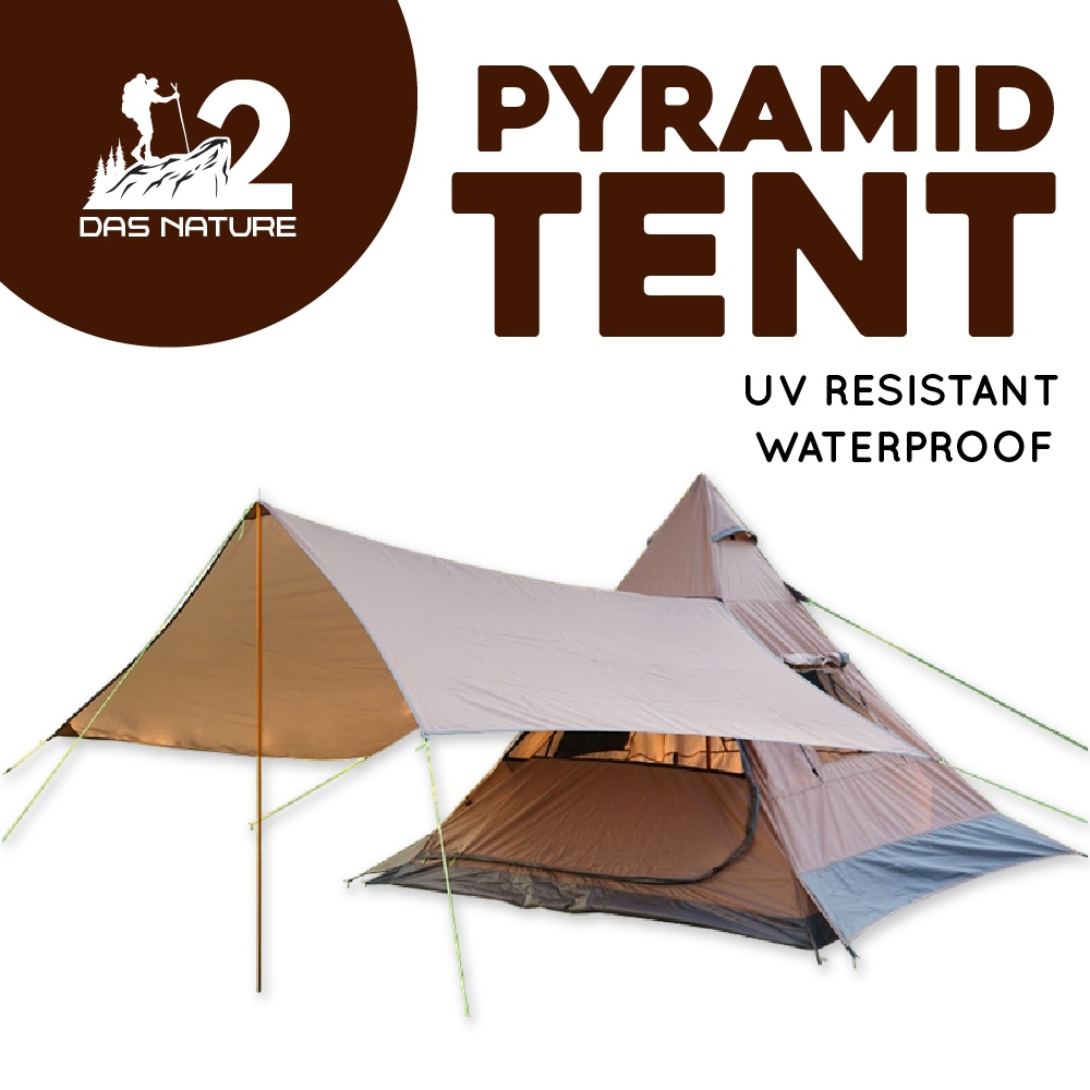 Pyramid Camping Tent 3-4 Person MS Teepee MX Pro Waterproof Double ...