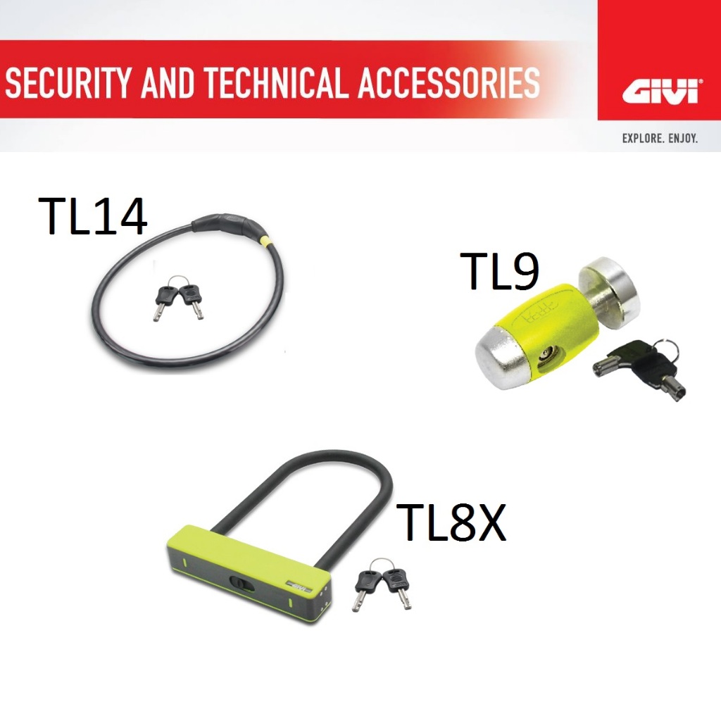 Yamaha X GIVI TL14 / TL9 / TL8X Security Lock for Motorcyles (Cable Padlock Disclock) GIVI ASIA ...