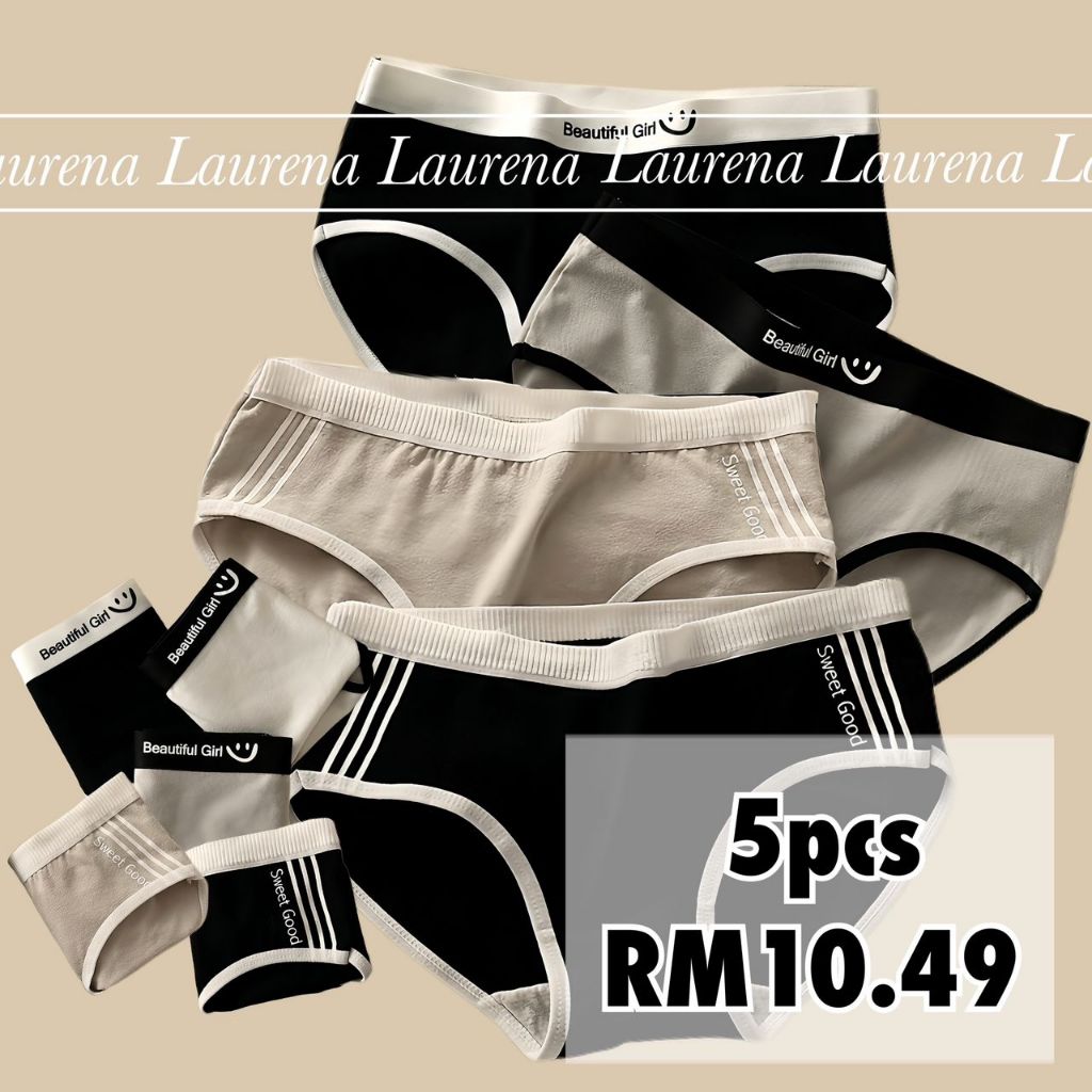 LAURENA 5pcs/Set Seluar dalam Perempuan Wanita Underwear Panties Women ...