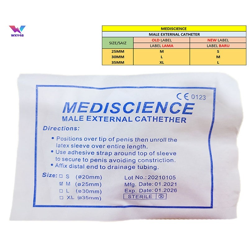 MEDISCIENCE MALE EXTERNAL CATHETER CONDOM CATHETER 25mm M Size (Exp ...