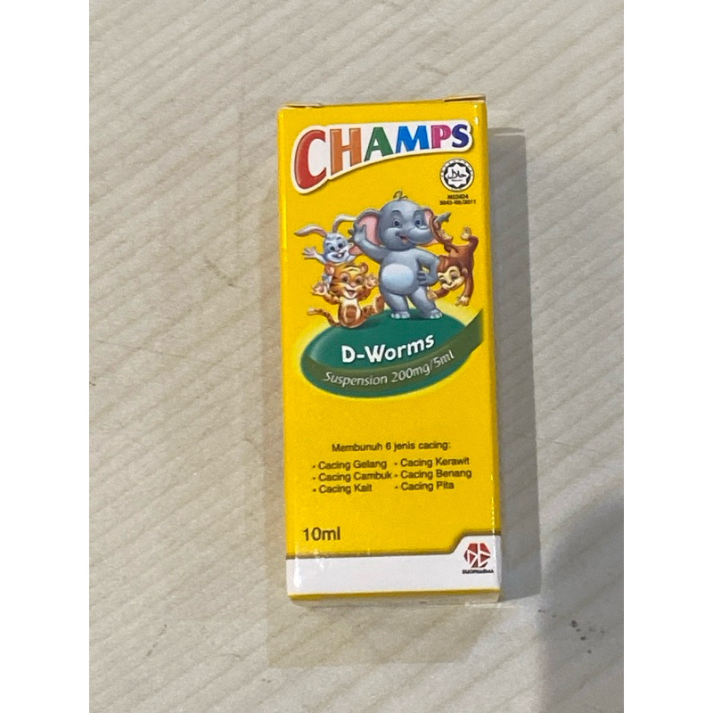 Champs D-Worms ubat cacing Suspension 200mg/5ml (10ml) | Shopee Malaysia