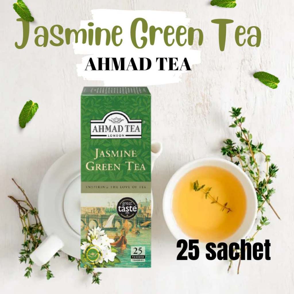 Green Tea Teh Hijau Tea Bag Jasmine Organic Ahmad Jasmin Sachet 25 Tea ...