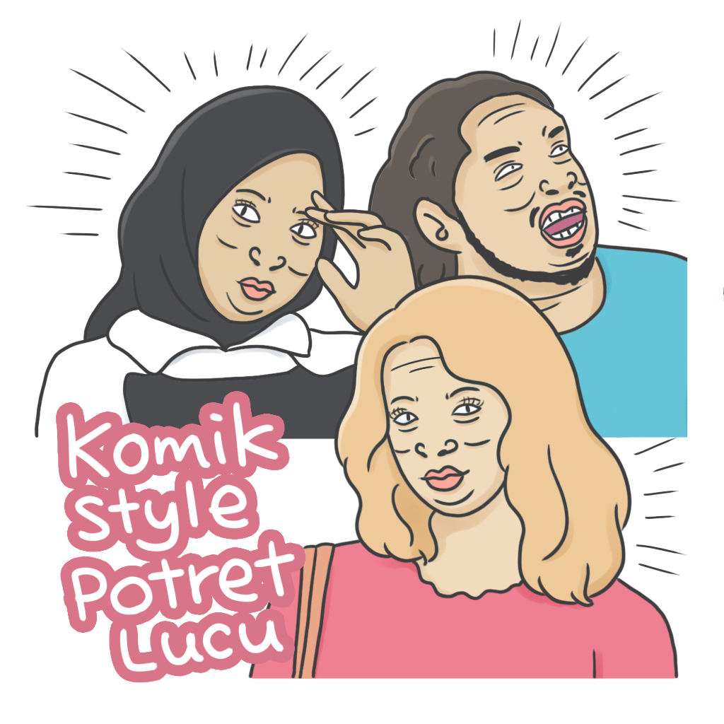 Komik Style Potret Lucu I Custom/Ugly/Funny/Hodoh/Comic/Drawing ...