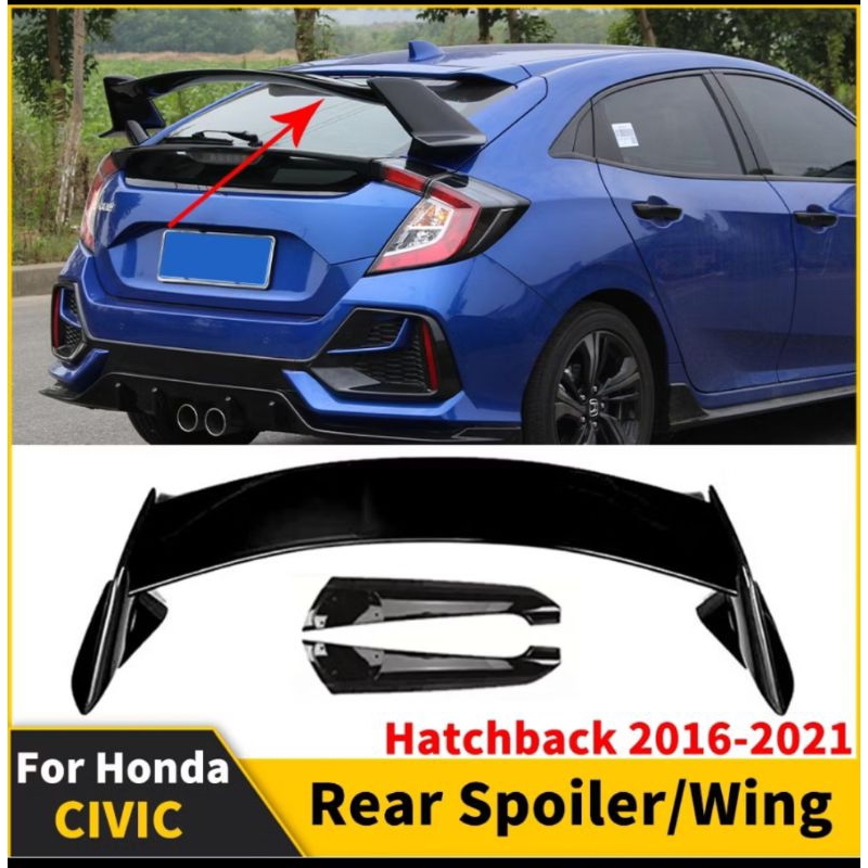 SPOILER HONDA CIVIC FK7 HATCHBACK TYPE R TYPER ABS CRYSTAL BALCK ...