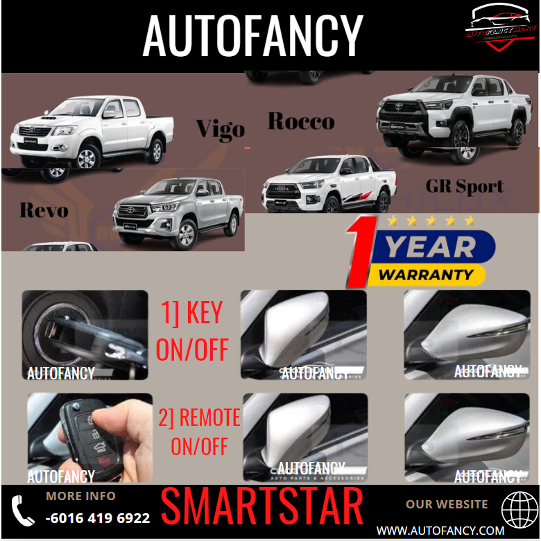 TOYOTA HILUX VIGO REVO ROCCO 2006 - 2022 SIDE MIRROR AUTO FOLD + BUZZER ...