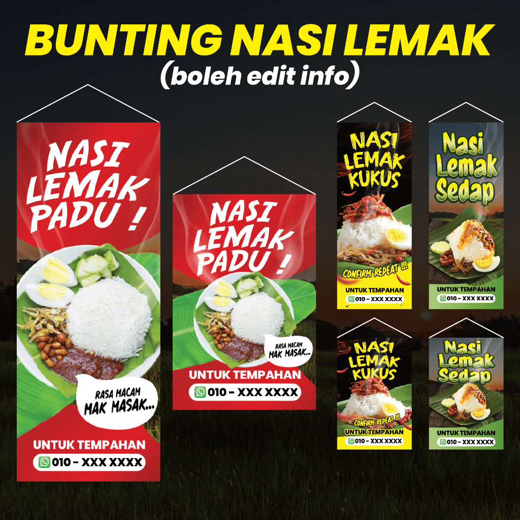 Bunting Niaga Nasi Lemak Tepi Jalan Gerai Nasi Lemak | Shopee Malaysia
