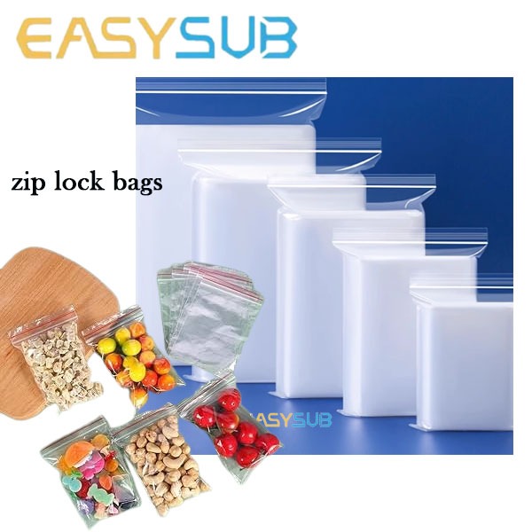Zip Lock Plastic Bag 100PCS Extra Thick (0.08mm & 0.12mm) Self Seal ...