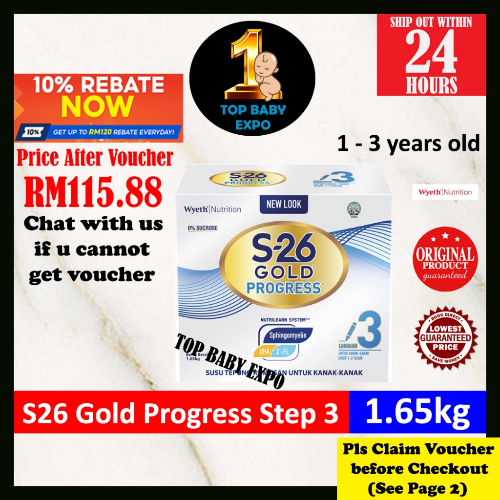 S26 Gold Progress Step 3 (1.65kg) Exp: 05/2027 (Wyeth) (Newest Stock) | Shopee Malaysia