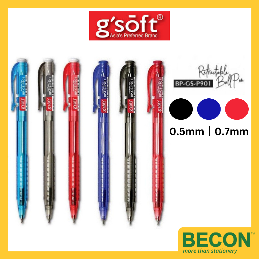 G-Soft Ballpoint Pen BP-GS-P901 0.5mm | 0.7mm | Black | Blue | Red ...