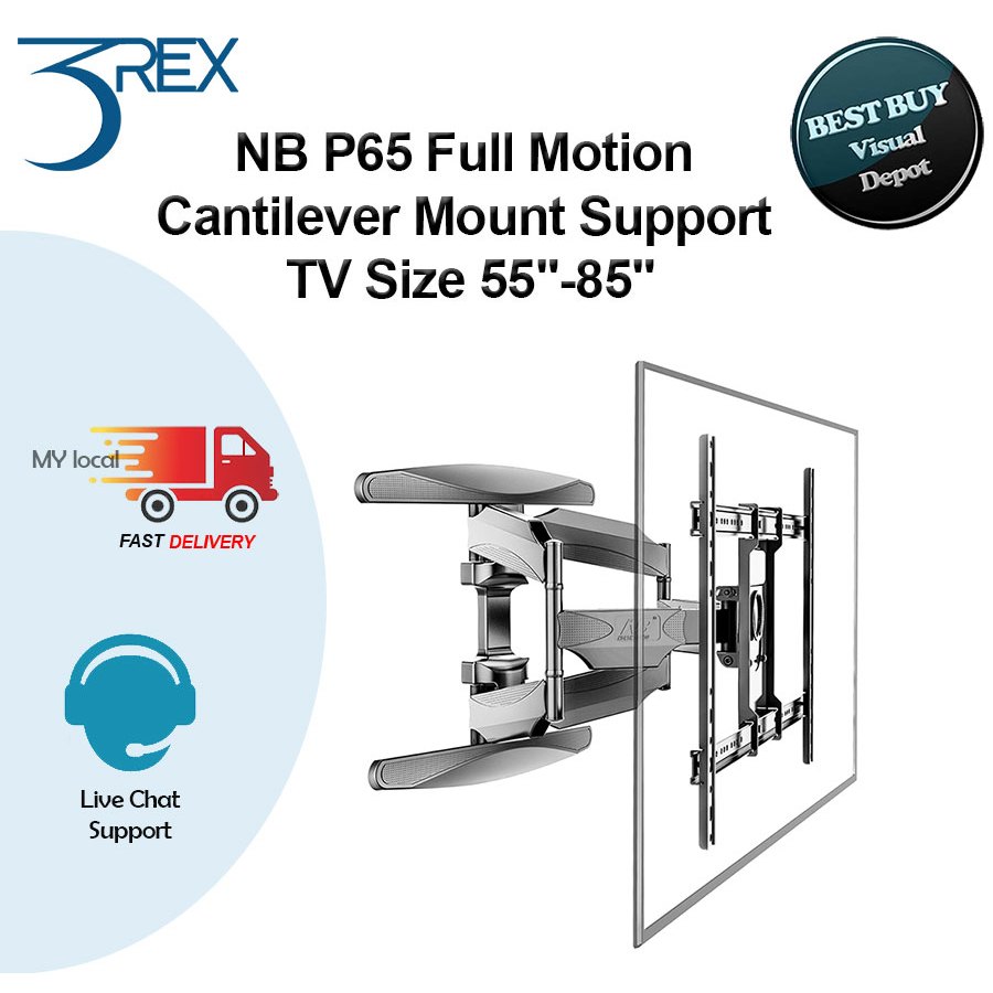 P65 Cantilever TV Bracket Full Motion Suitable For TV Size 55" - 85 ...