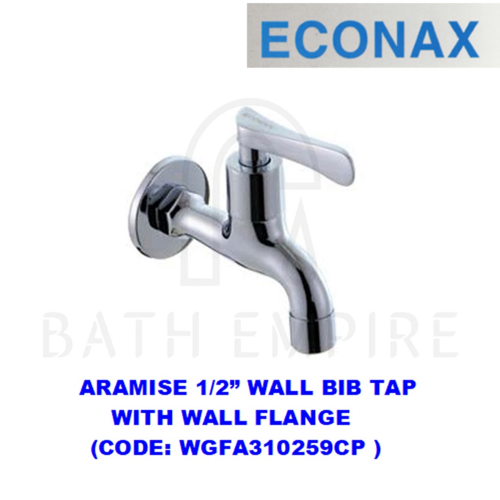 ECONAX "ARAMISE" 1/2" WALL BIB TAP WITH FLANGE (WGFA310259CP) | Shopee ...