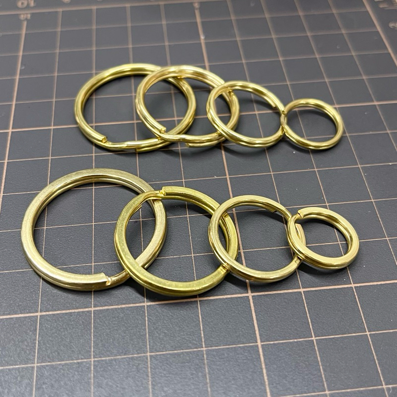 Solid Brass Key Ring Key Chain Split Ring ( Flat / Round ) | Shopee ...