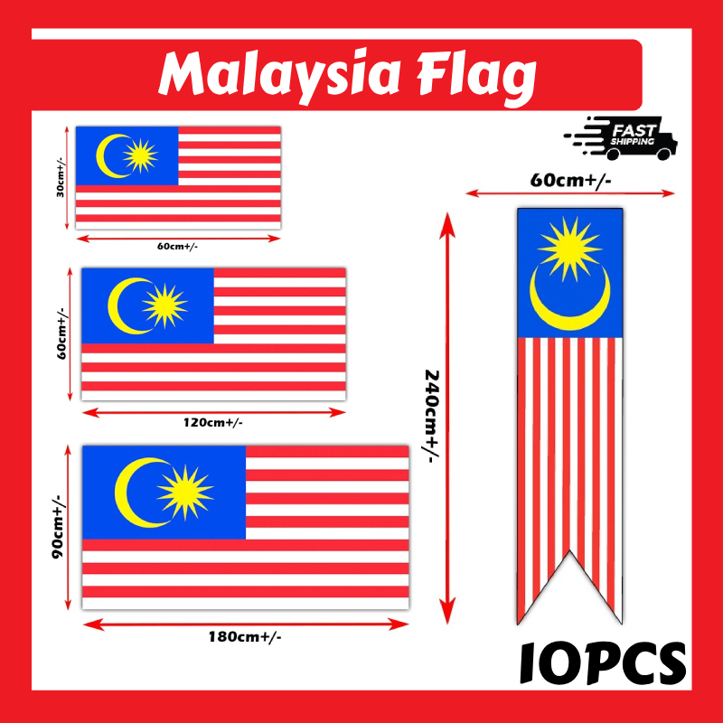 【10PCS】Malaysia Flag Hari Merdeka Malaysia Day Bendera Malaysia Flag ...