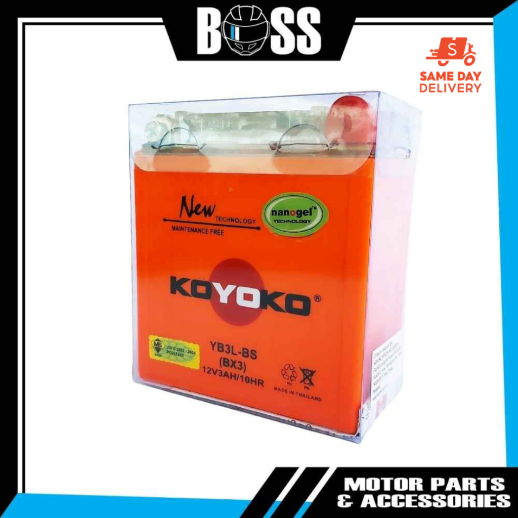 [KOYOKO] YB3L-BS NANOGEL Motorcycle Battery Bateri Motor YAMAHA Y110 ...