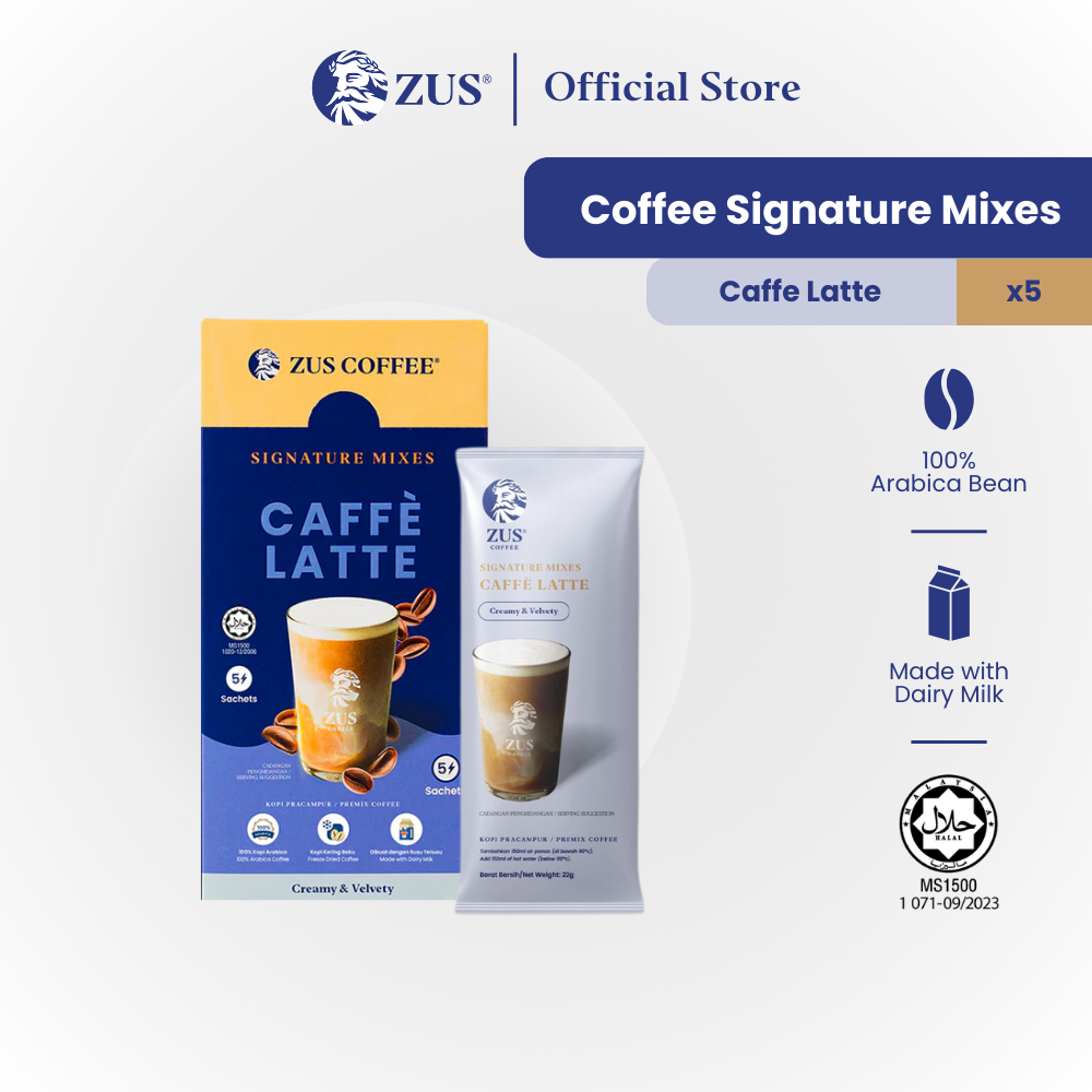 ZUS Signature Mixes Premium Instant Coffee - Caffè Latte - 5 sticks ...
