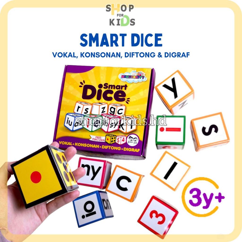 SMART DICE | Vokal Konsonan Diftong Digraf - Dadu Pintar Educational ...